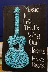 Handmade Guitar String Art - Stoned Santa