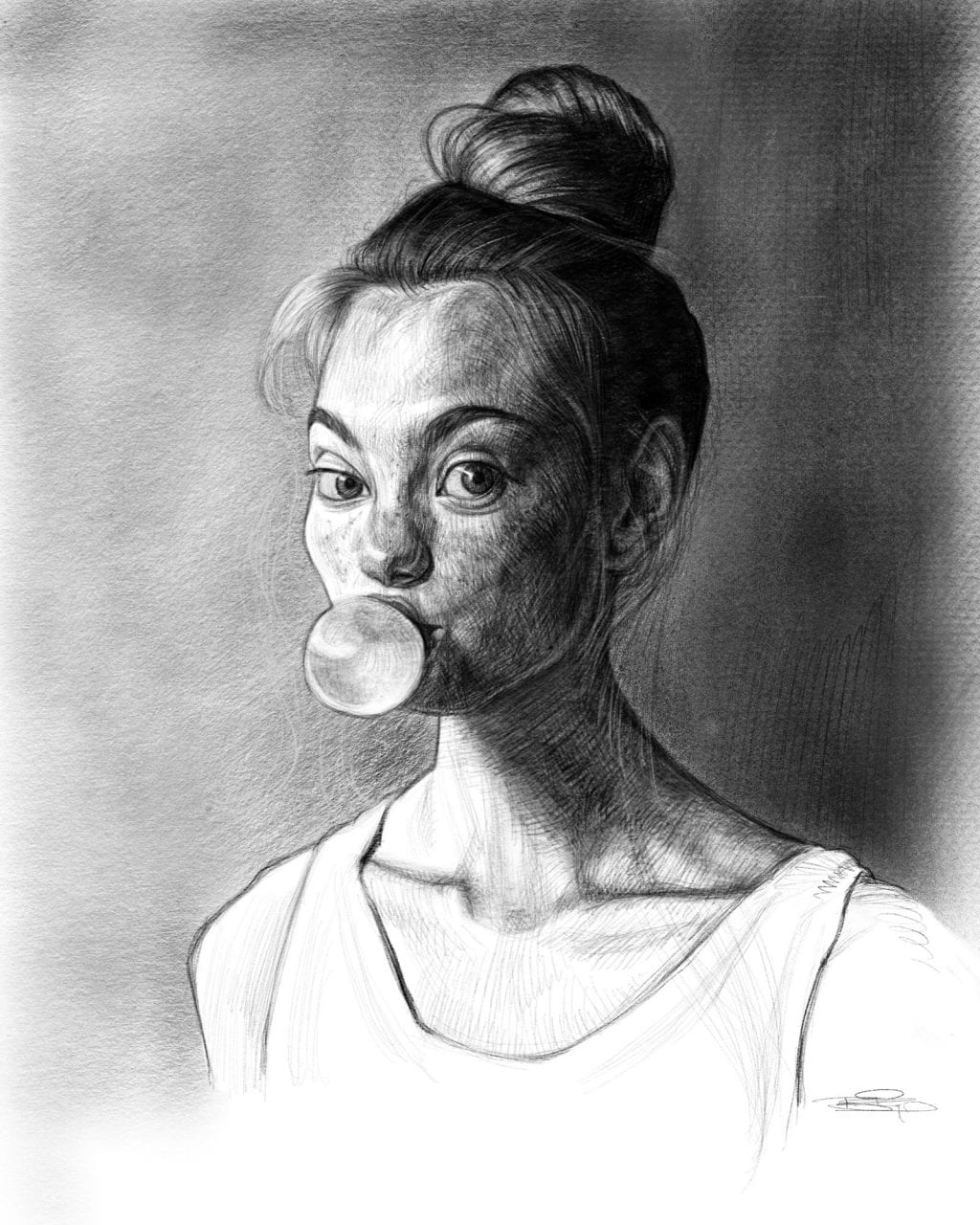 Bubble Gum Girl Hyper Realistic Caricature - Stoned Santa Bubble Gum Girl Hyper Realistic Caricature - Stoned Santa