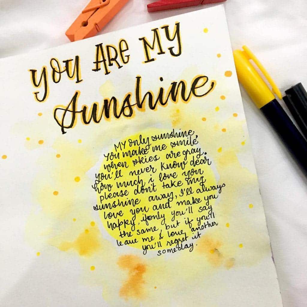 Motivational (Sunshine) Handwritten Card by Simran Dhiman