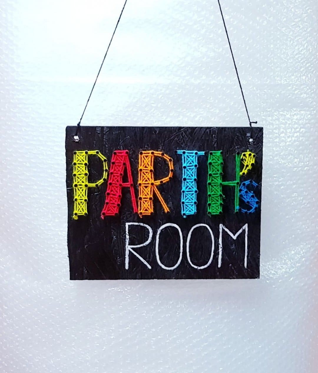 Parth's Nameplate String Art by Sonal Malhotra - Stoned Santa