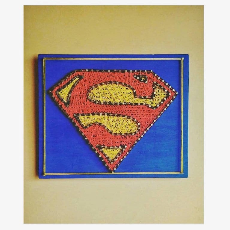 Superman Logo String Art by Anjani - Stoned Santa