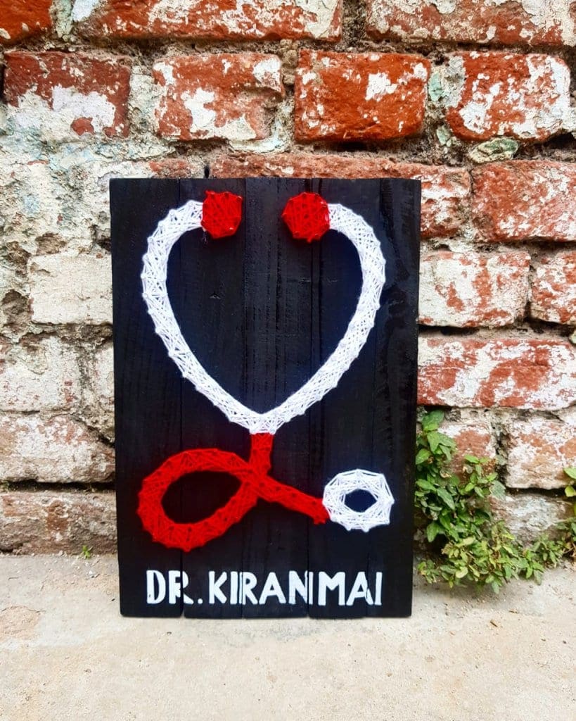 Dr Kiranmai Nameplate String Art by Sonal - Stoned Santa
