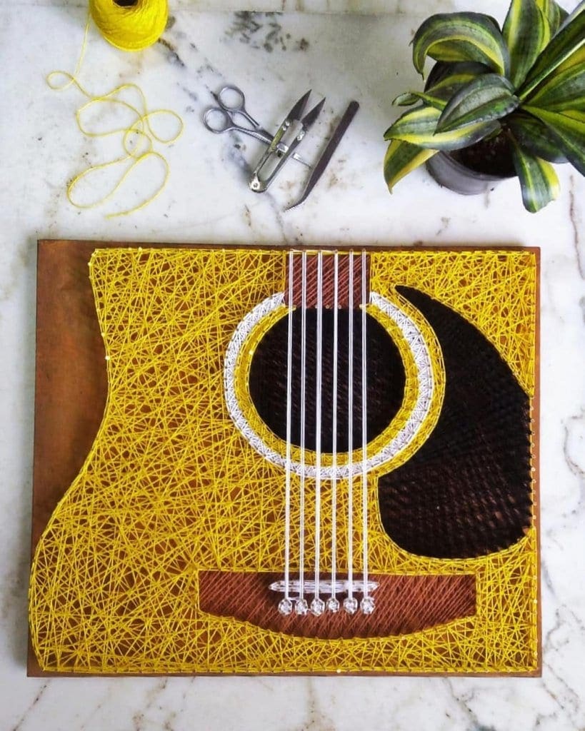 Guitar String Art by Anjani - Stoned Santa
