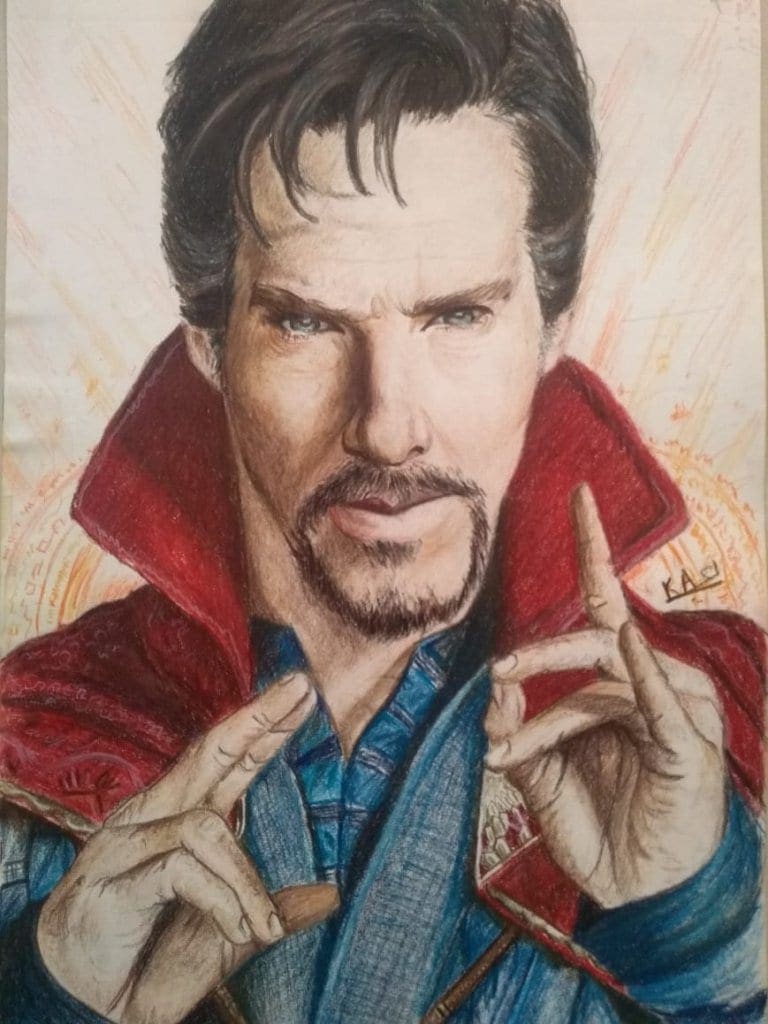 Doctor Strange Handmade Color Portrait by Kaustubh - Stoned Santa