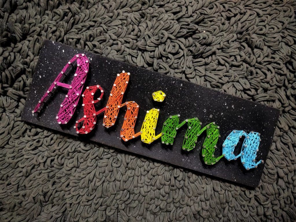 Personalized Name String Painting by Sonal - Stoned Santa