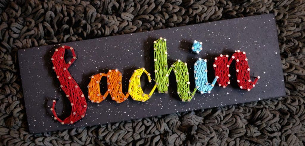 Personalized Name String Painting by Sonal - Stoned Santa